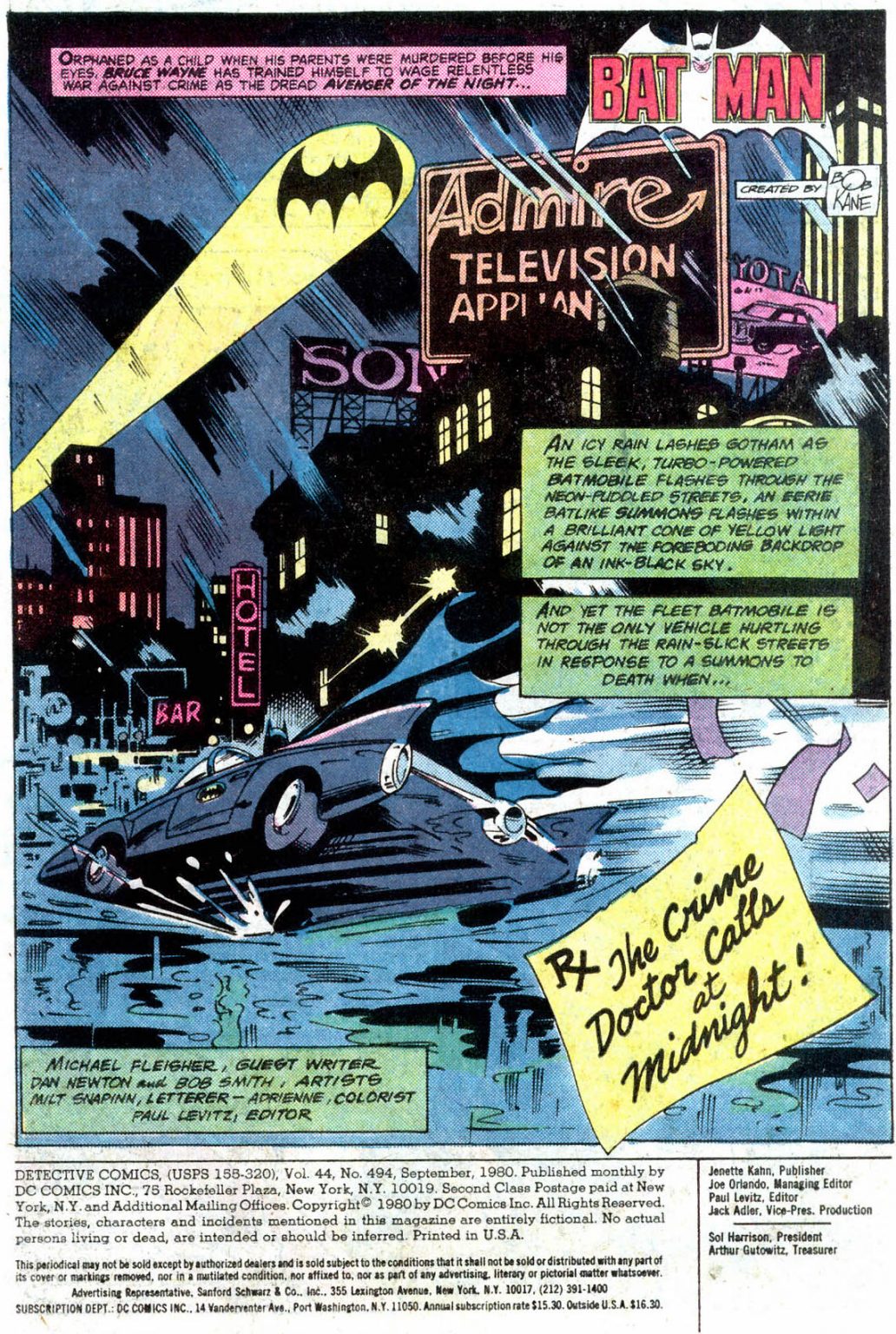 Just Look at This Smashing, Unsung BATMAN Splash Page by DON NEWTON ...