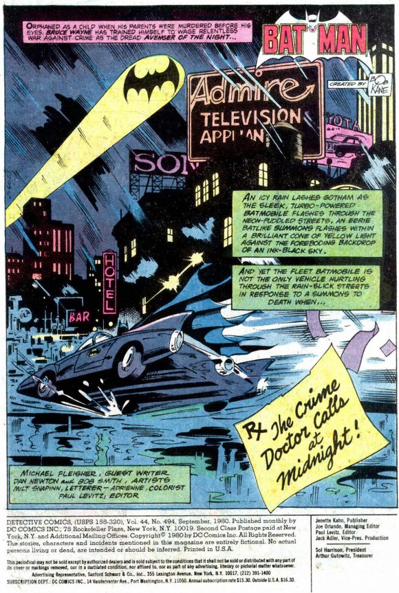 Just Look at This Smashing, Unsung BATMAN Splash Page by DON NEWTON ...
