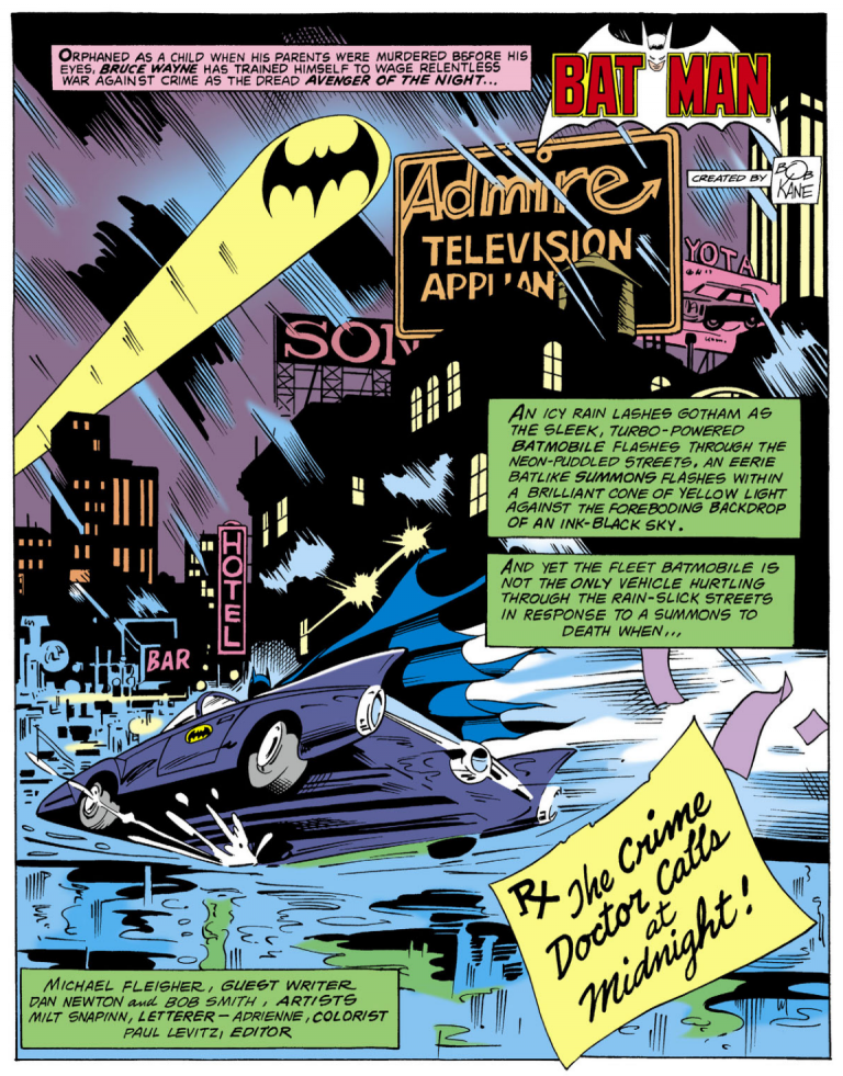 Just Look at This Smashing, Unsung BATMAN Splash Page by DON NEWTON ...