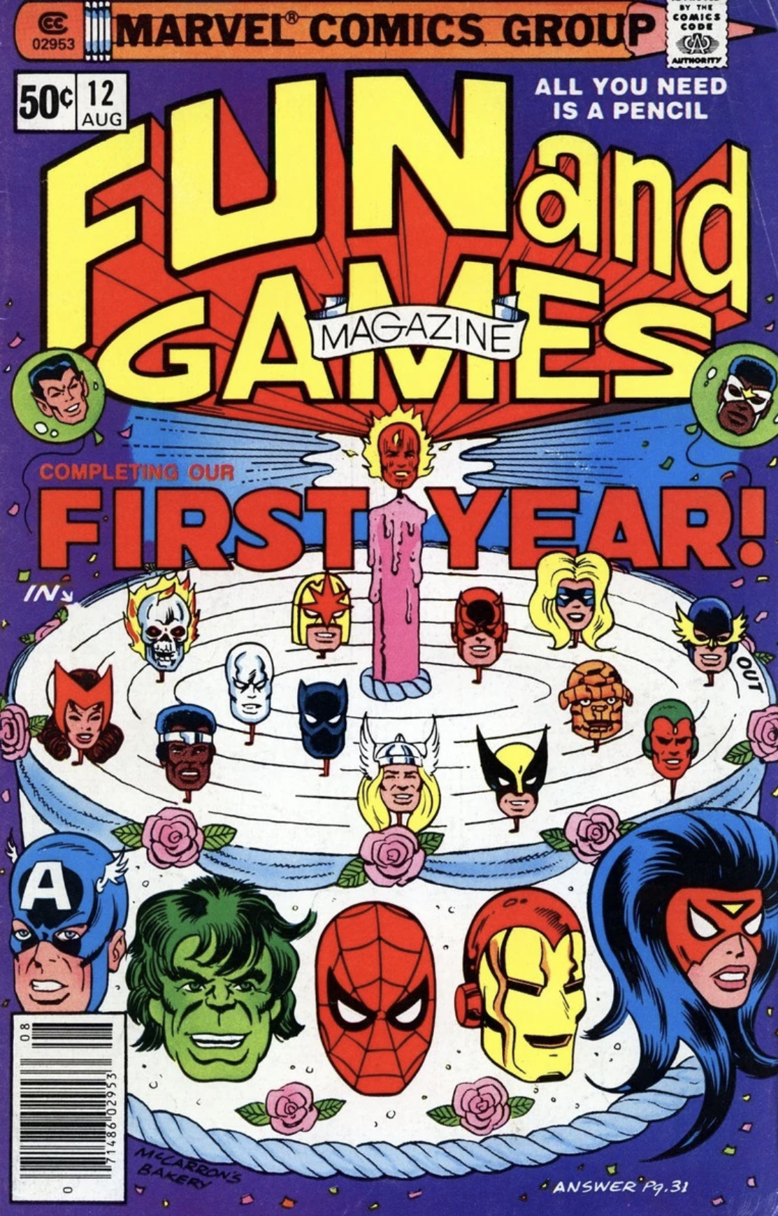13 MARVEL FUN AND GAMES COVERS — Just for, Well, Fun | 13th Dimension ...