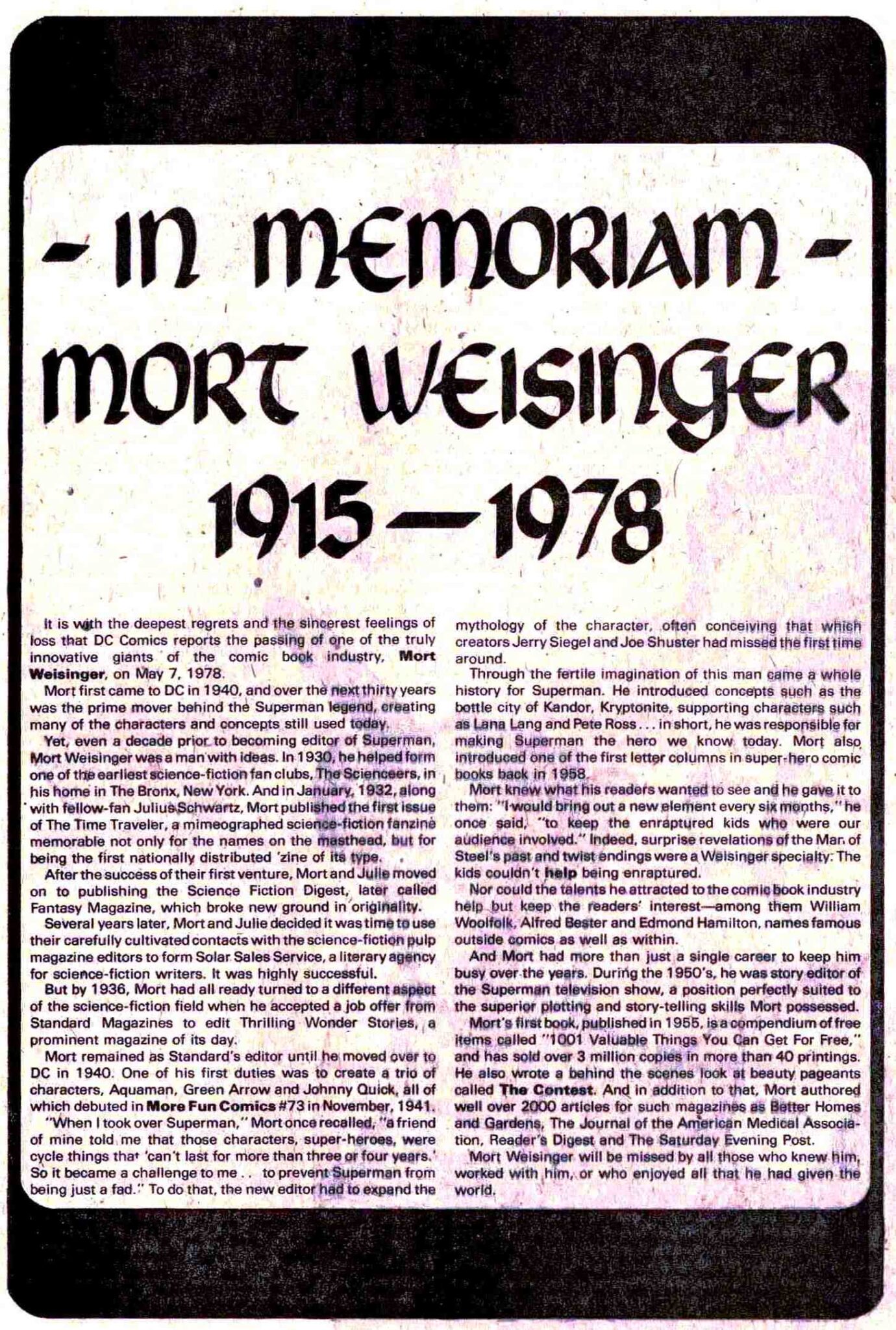PAUL KUPPERBERG: My 13 Favorite MORT WEISINGER SUPERMAN FAMILY ...
