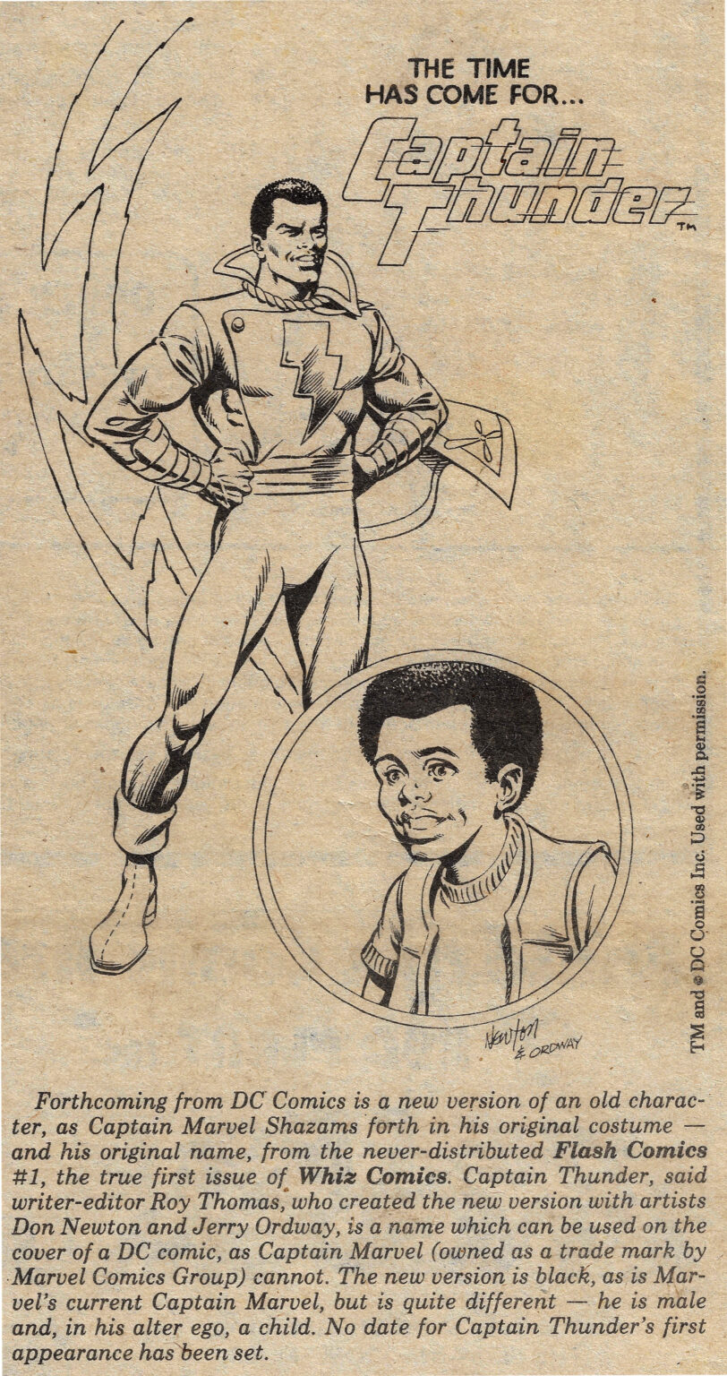 DC’s 1984 CAPTAIN THUNDER: Dig the Great CAPTAIN MARVEL Who Never Was ...