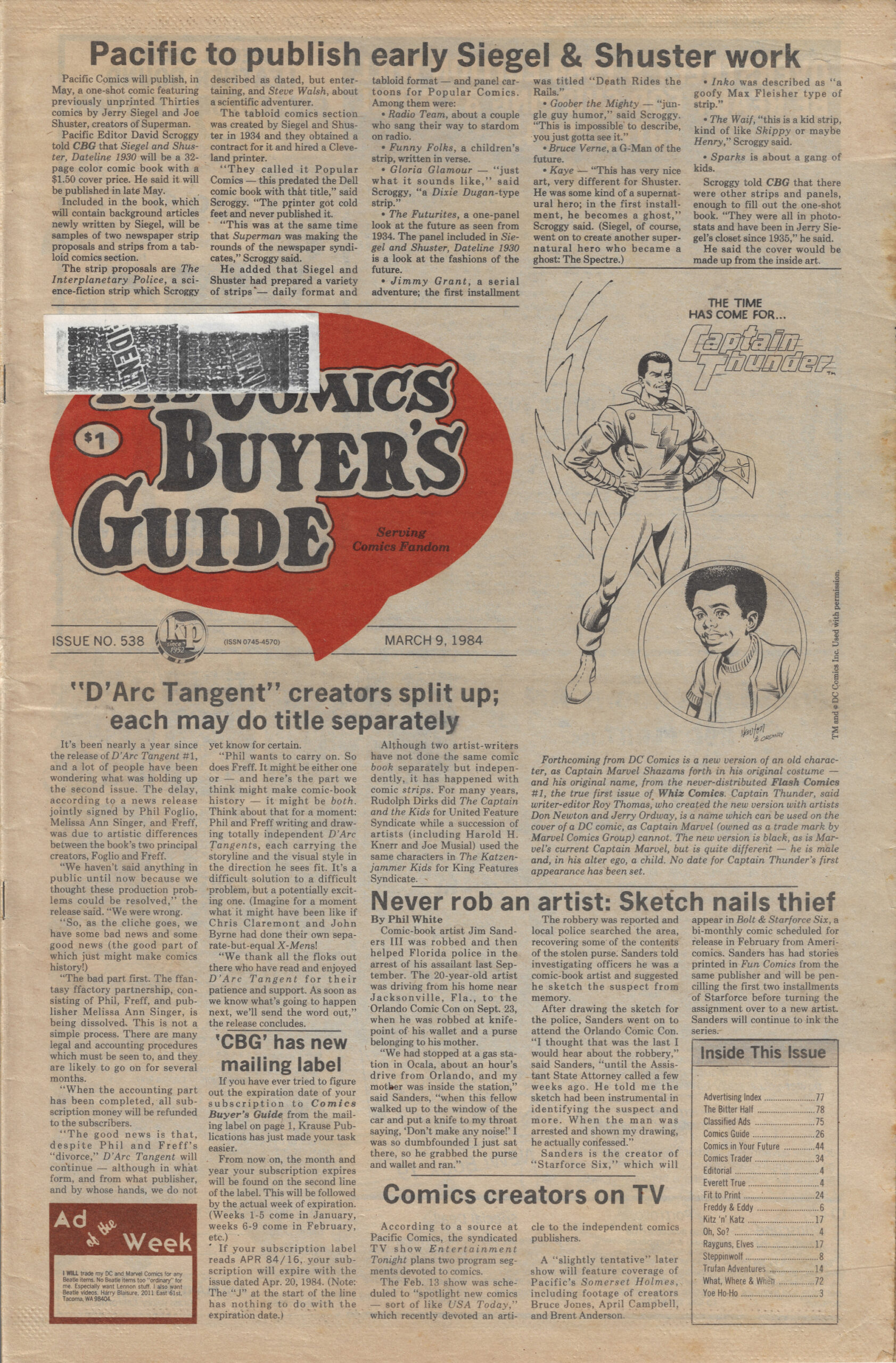 DC’s 1984 CAPTAIN THUNDER: Dig the Great CAPTAIN MARVEL Who Never Was ...