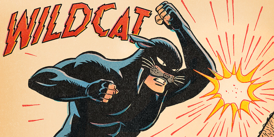 A SUNDAY FUNNIES DEBUT: Watch WILDCAT Sock Some Guy Right Out of His ...