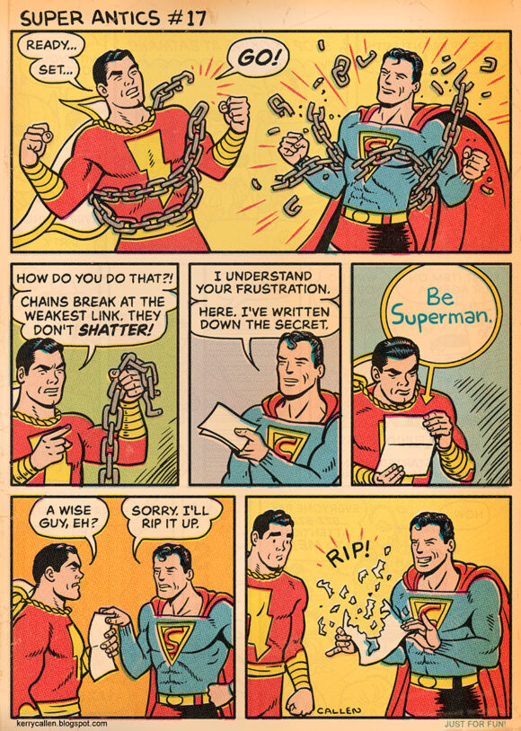 SUPERMAN vs. CAPTAIN MARVEL in a Chain-Busting Contest: WHO YA GOT ...