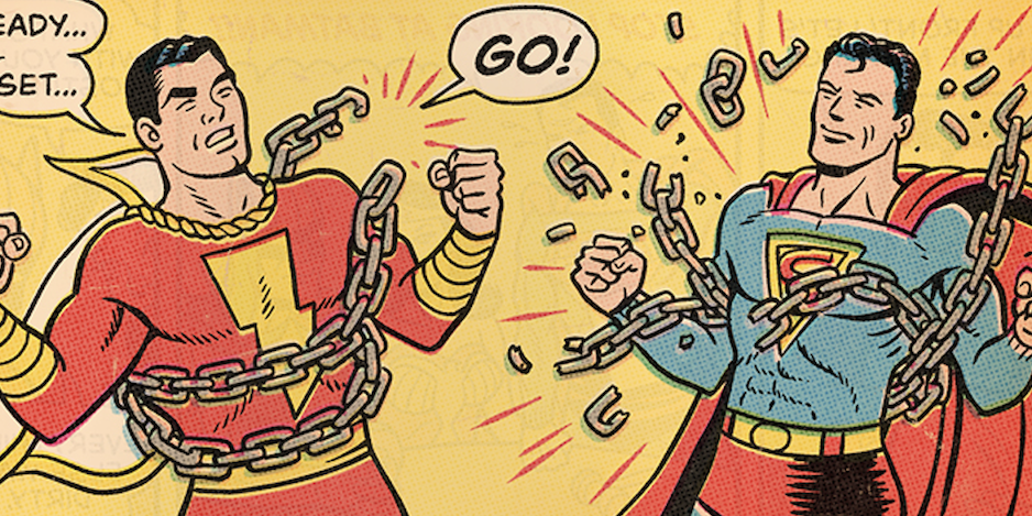 SUPERMAN vs. CAPTAIN MARVEL in a Chain-Busting Contest: WHO YA GOT ...
