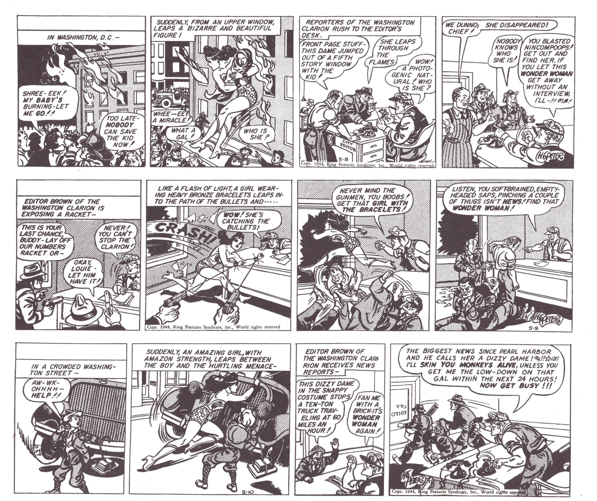 An H.G. PETER Birthday Salute in 13 Classic WONDER WOMAN NEWSPAPER ...