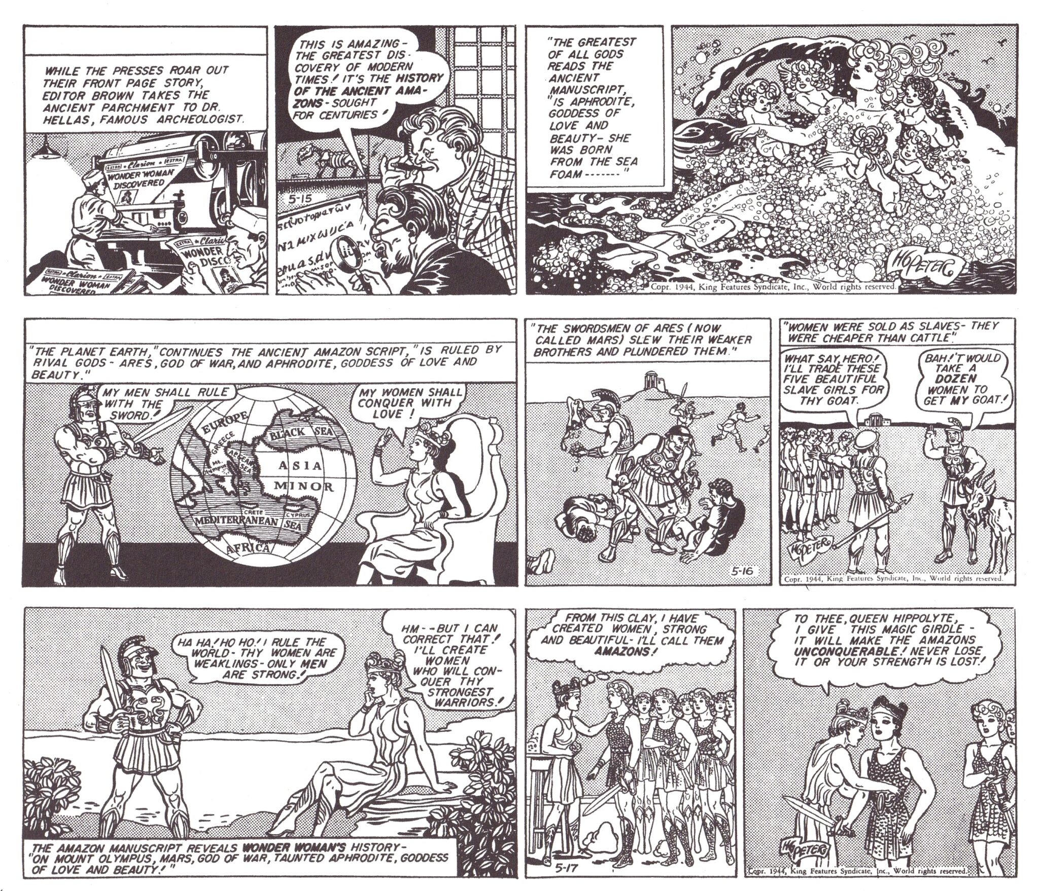 An H.G. PETER Birthday Salute in 13 Classic WONDER WOMAN NEWSPAPER ...