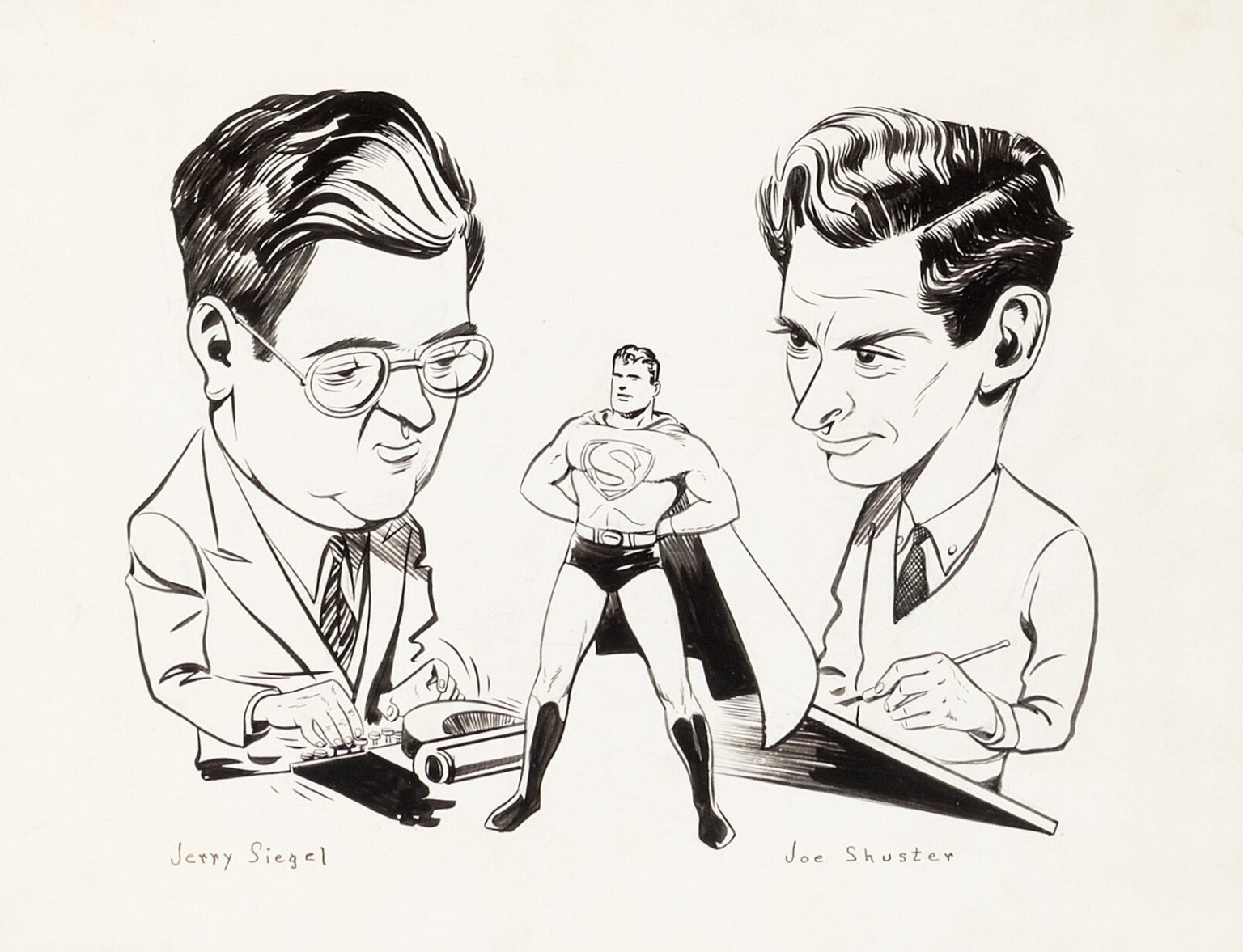 Super-Sublime! Dig These 13 Rare JOE SHUSTER SUPERMAN Illustrations | 13th Dimension, Comics ...