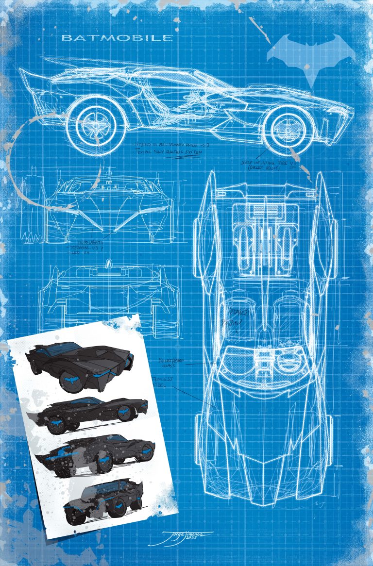 Dig the Blueprints of Comics’ Groovy New BATMOBILE | 13th Dimension ...